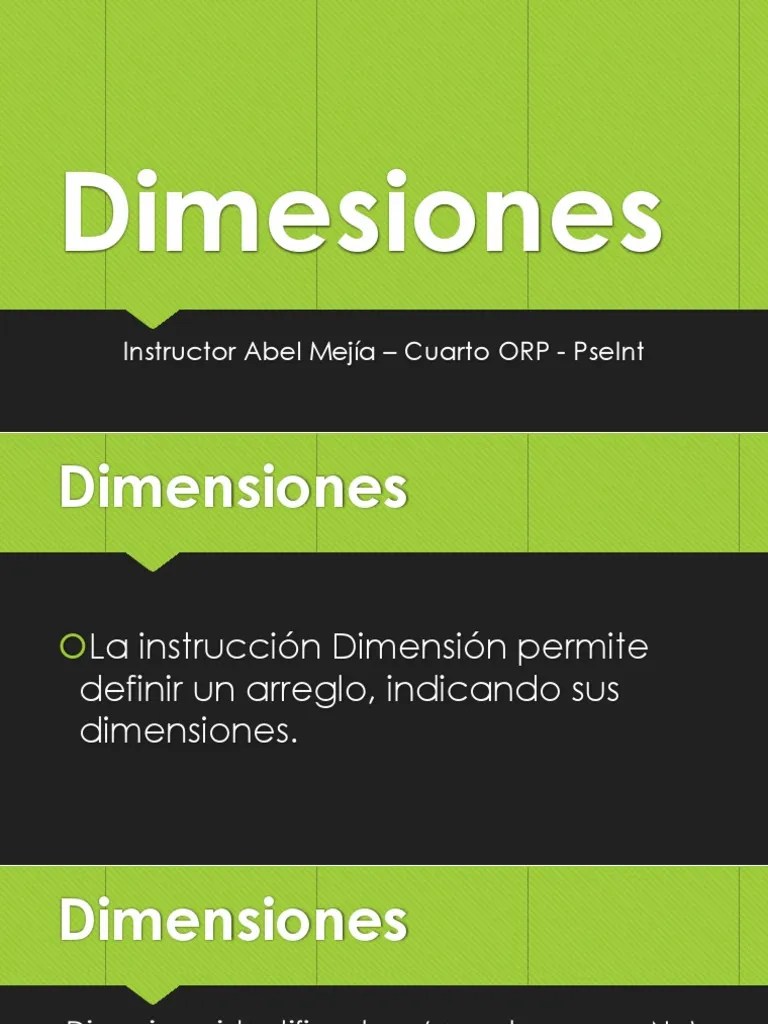 Dimensiones (Arrays O Arreglos) PseInt | PDF