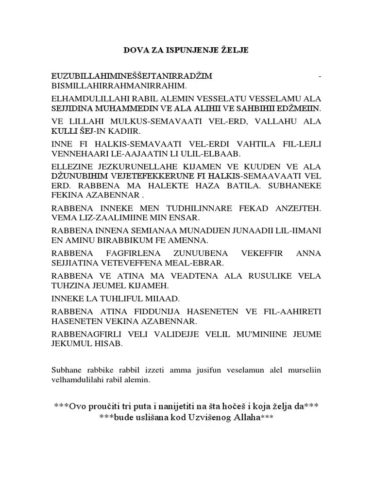 Dova Za Ispunjenje Želje | PDF