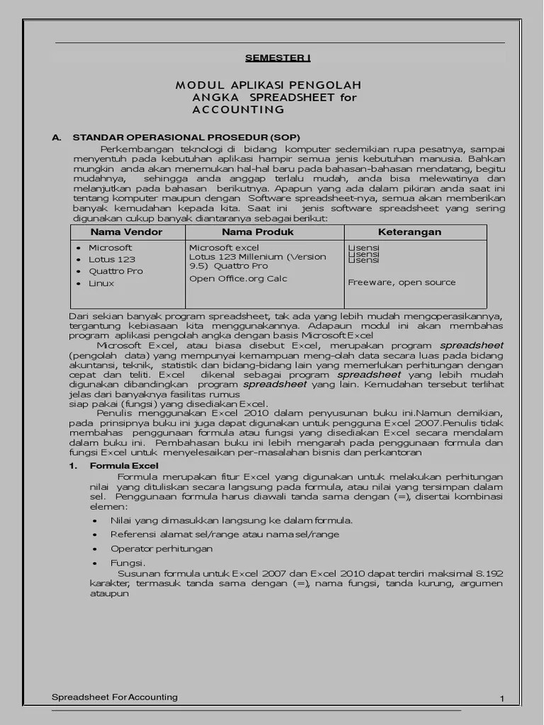 Modul Spreadsheet Pdf