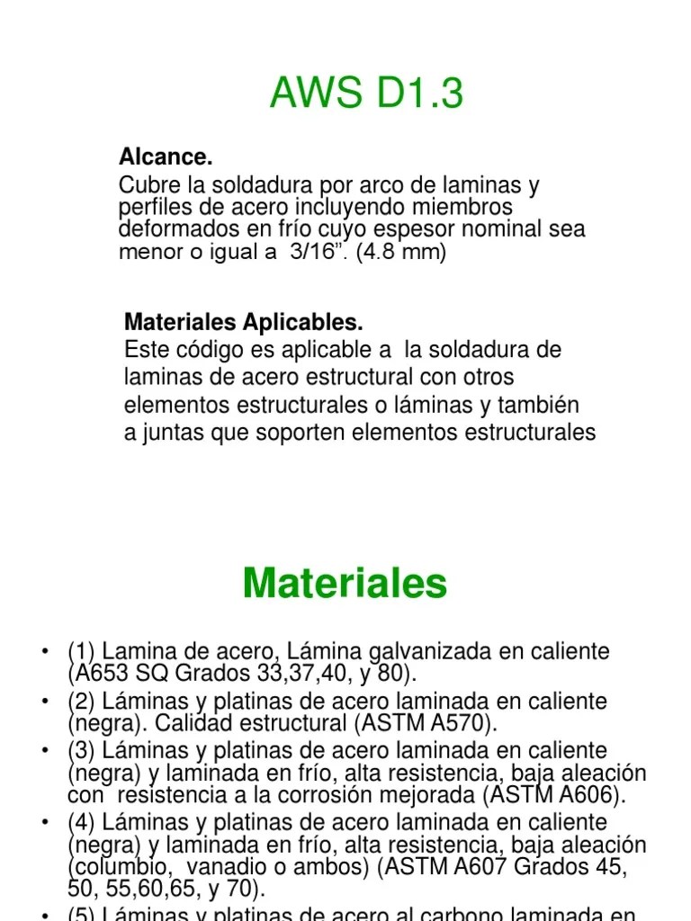 Norma Aws D1 3 Para Soldadura De Acero Pdf Soldadura Construcción