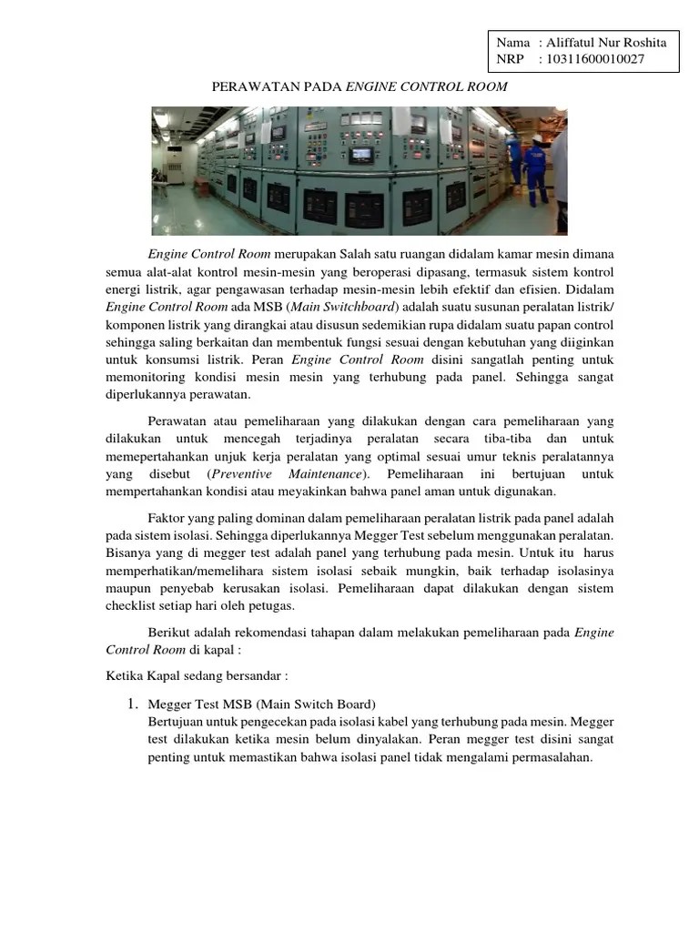 Perawatan Pada Engine Control Room | PDF