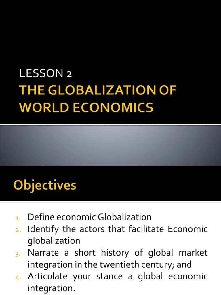 Economic Globalization Key Actors History Pdf Trade Financial