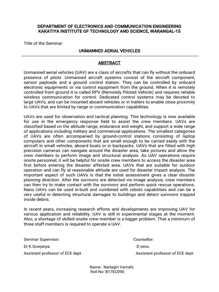 Unmanned Aerial Vehicle | PDF | Flying Robots