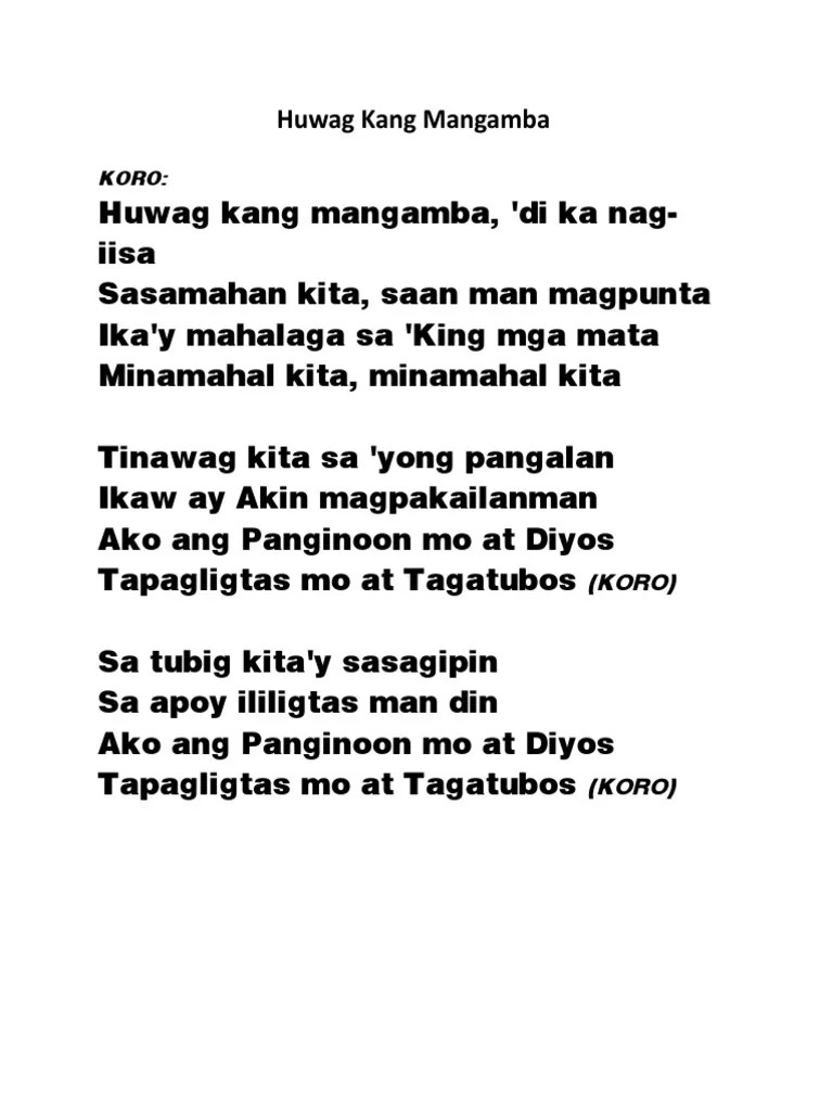 Huwag Kang Mangamba | PDF