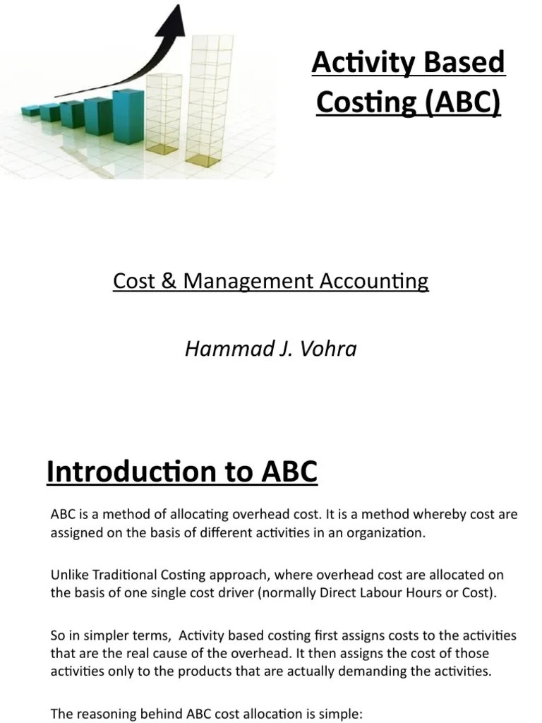Activity Based Costing Abc Cost Management Accounting Pdf