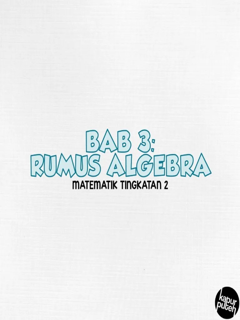 Ebook Bab 3 Rumus Algebra Form 2 Pdf Pdf