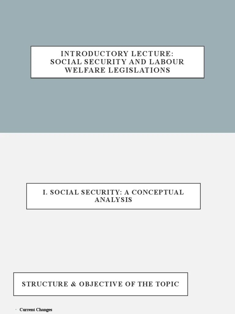 Social Security And Labour Legislation Overview Pdf International