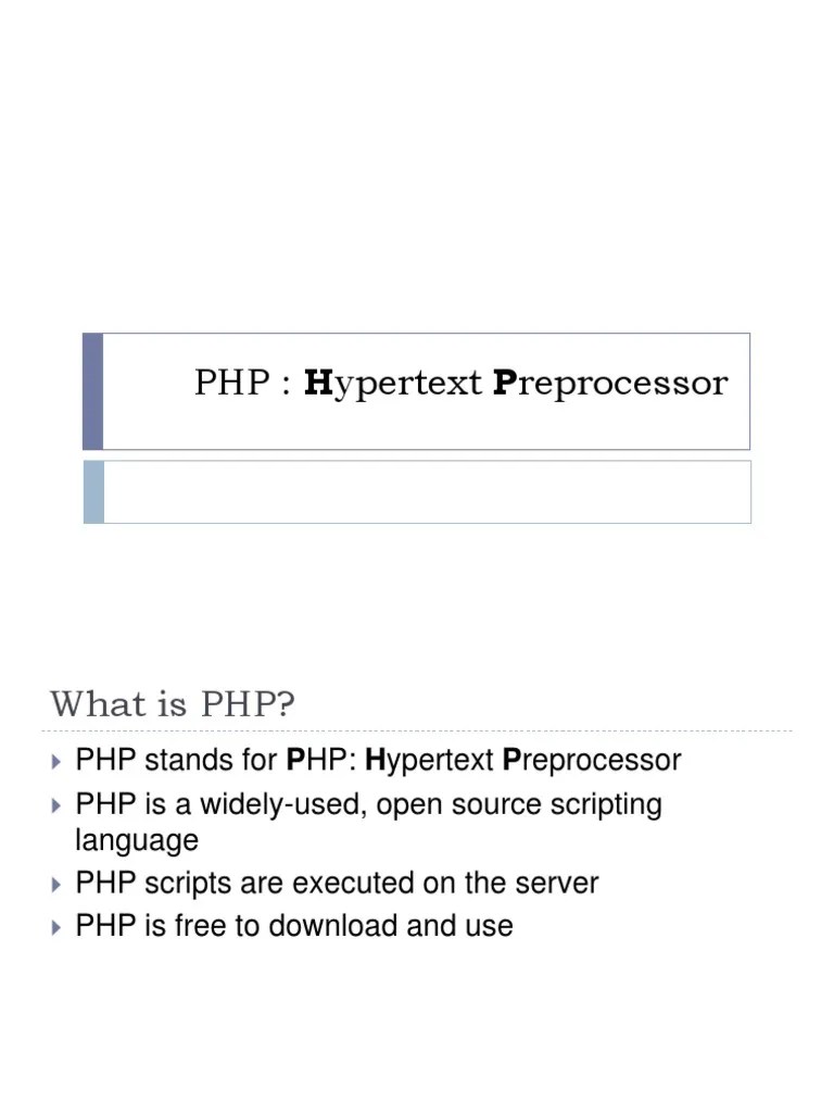Introduction To Php Pdf Php Web Server