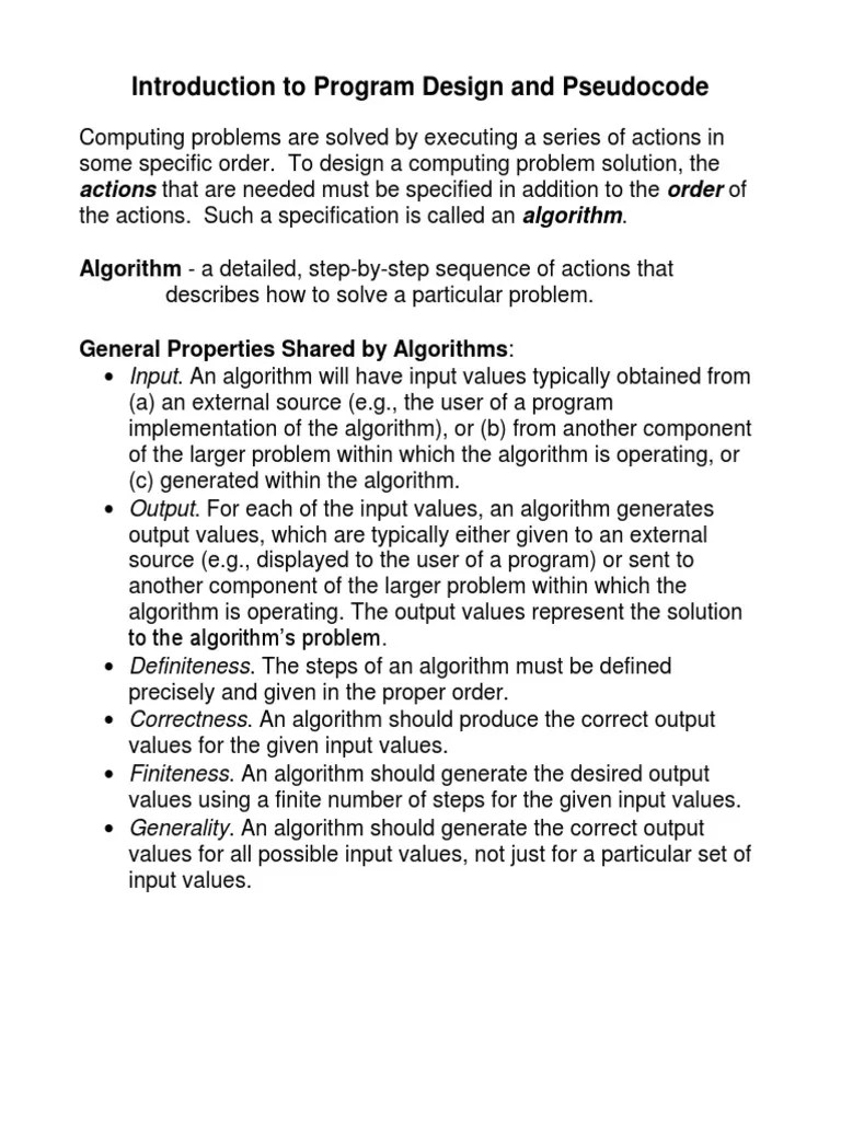 Design Pseudocode V2 Pdf Algorithms Data Type