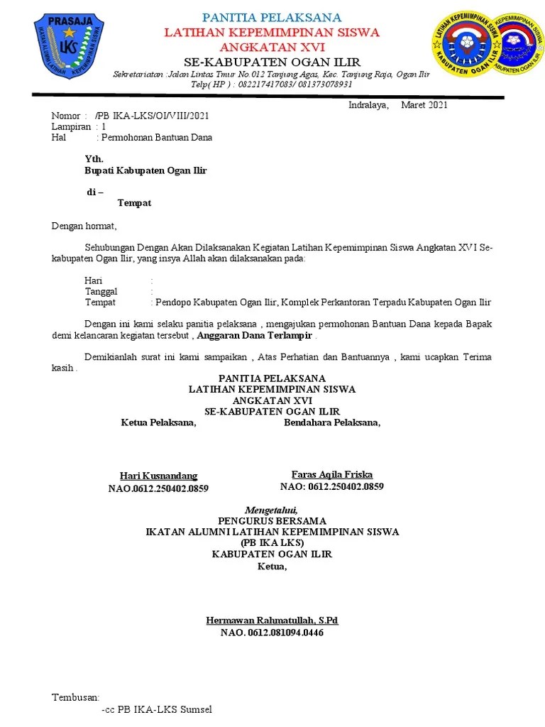 Surat Bantuan Dana | PDF