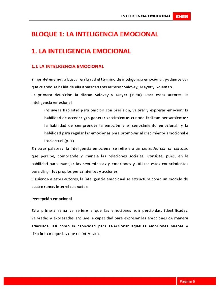 Ie M1 Inteligencia Emocional Módulo 1 Pdf Inteligencia Emocional