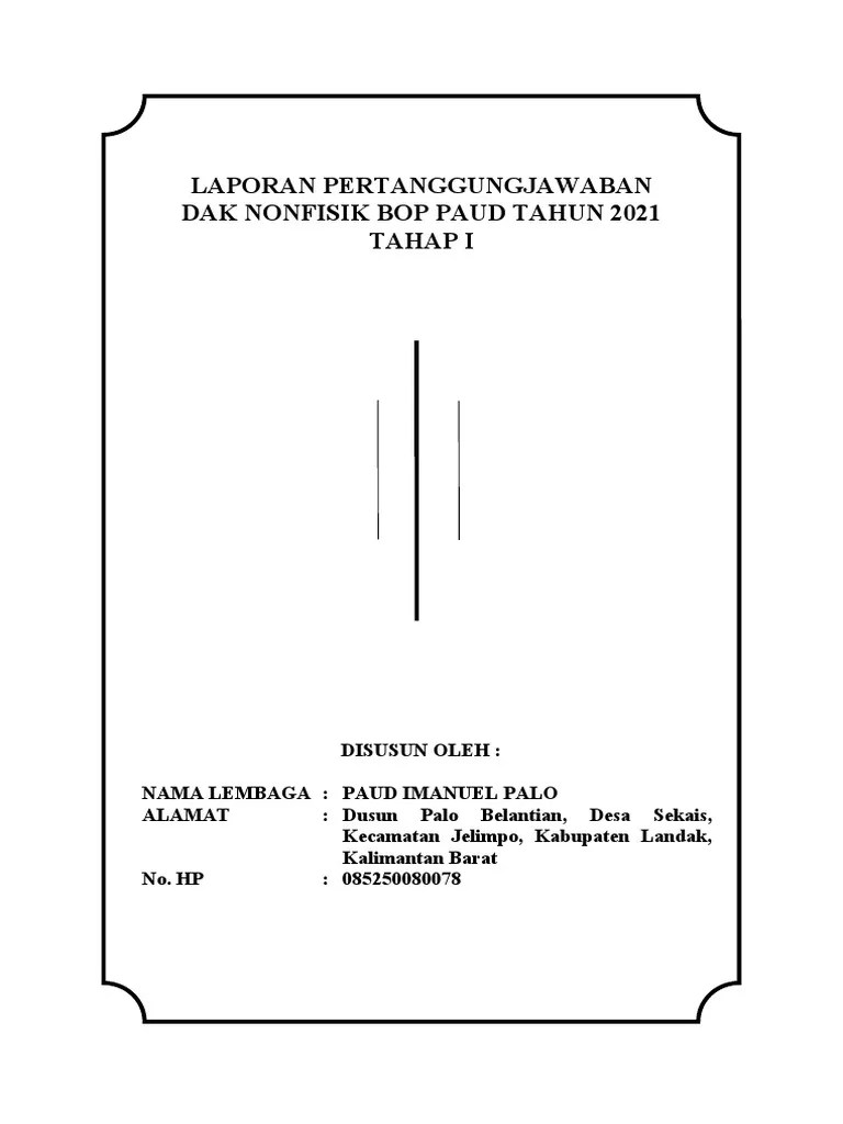 LPJ BOP PAUD Imanuel 2021 Tahap 1 | PDF