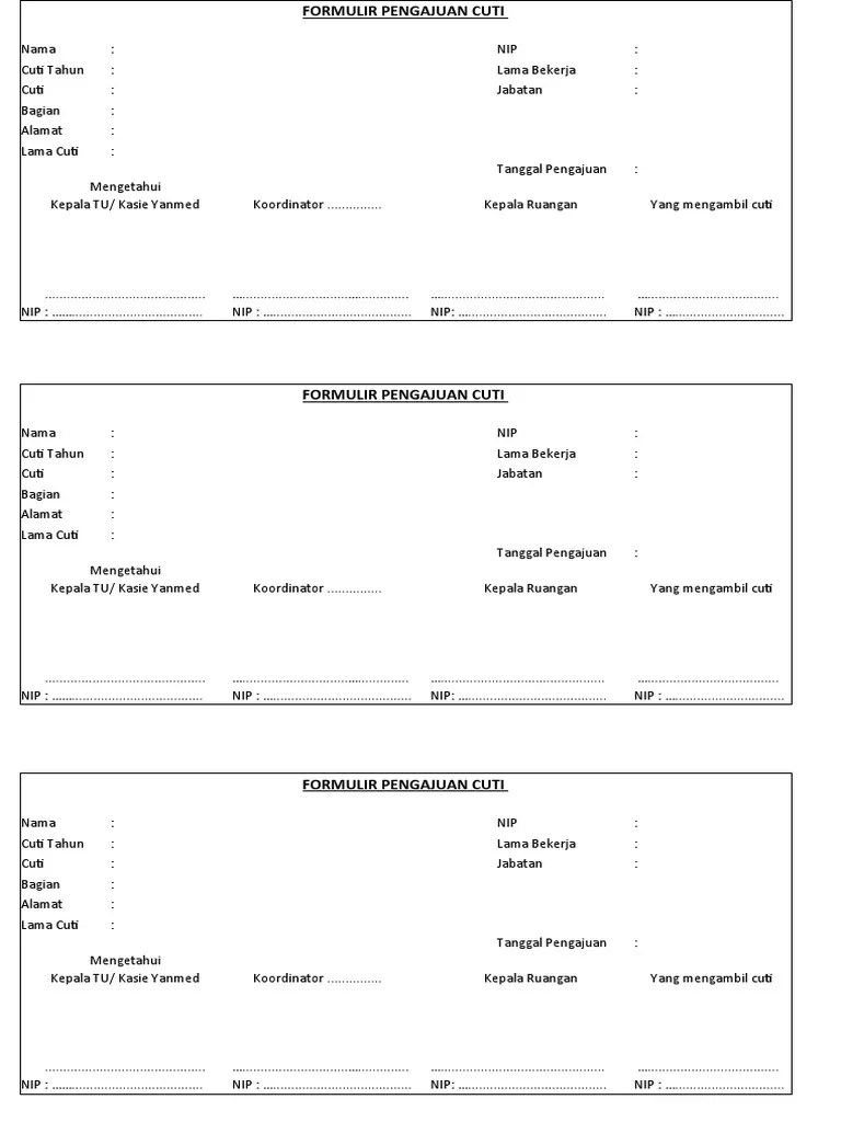 Permohonan Cuti Karyawan | PDF