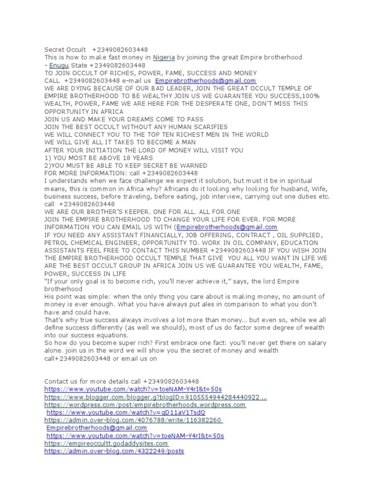 Secret Occult | PDF | Wealth