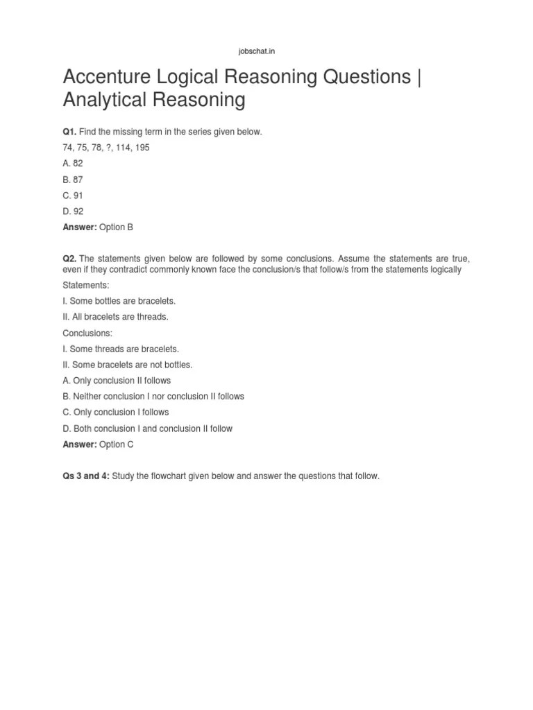 Accenture Logical Reasoning Questions - Analytical Reasoning | PDF | Logic
