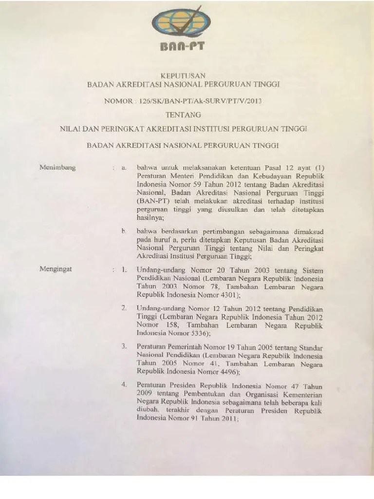 Akreditasi Univ & Prodi Kesehatan Masyarakat UIN Jakarta | PDF