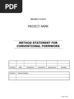 Method Statement For Formwork Erection And Dismantling Pdf Quality