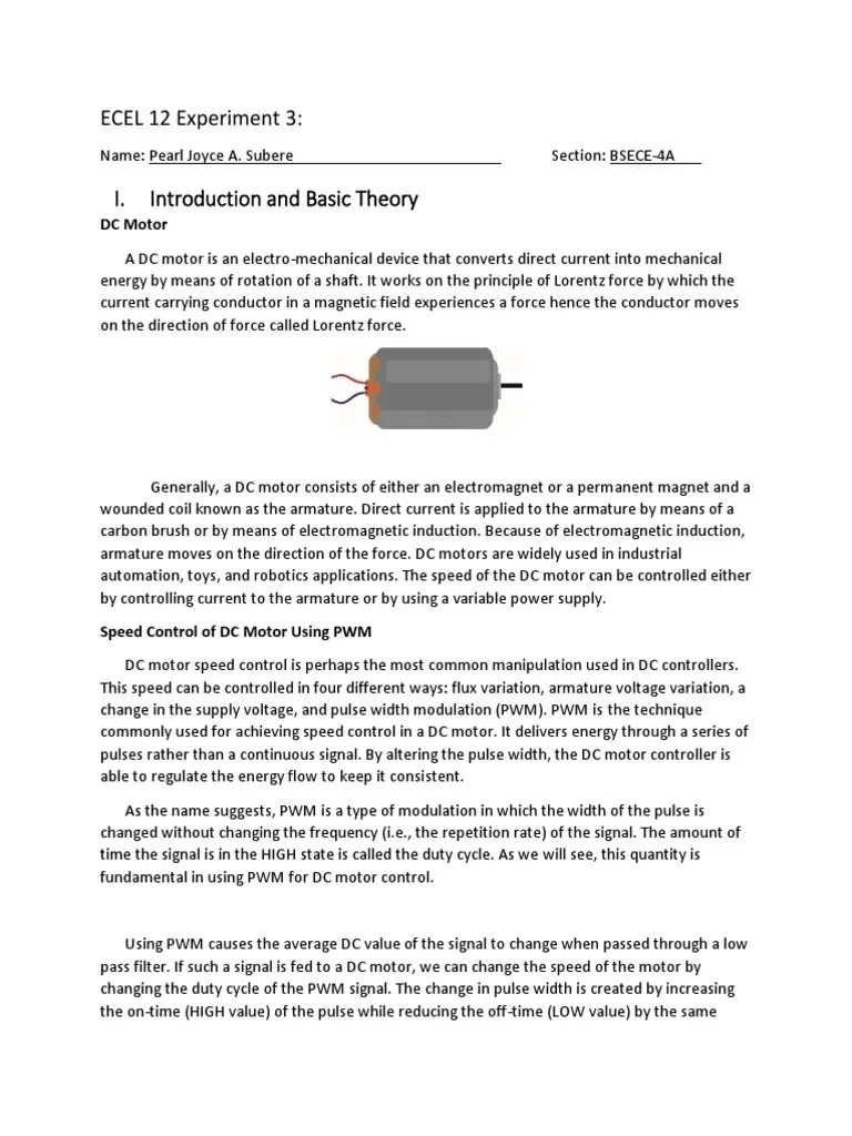 Dc Motor Control Pdf Electric Motor Direct Current