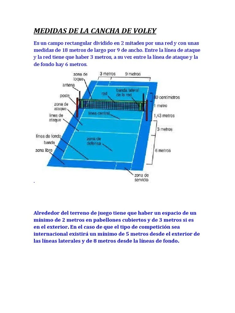 Medidas De La Cancha De Voley Pdf