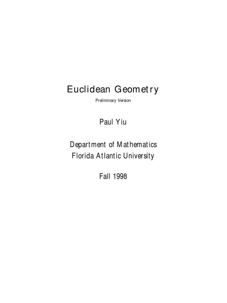 Euclidean Geometry Notes Pdf Triangle Circle