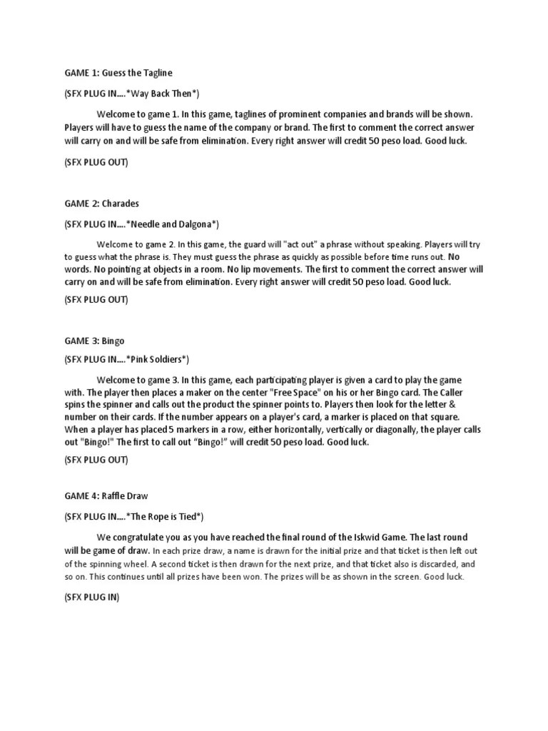 Game Instructions Pdf