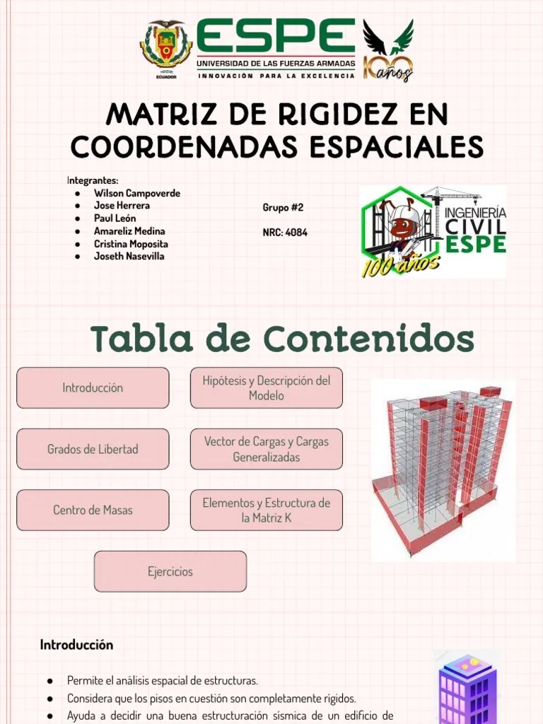 Matriz De Rigidez | PDF | Matriz (Matemáticas) | Sistema De Coordenadas ...