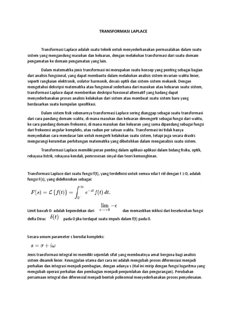 Transformasi Laplace | PDF