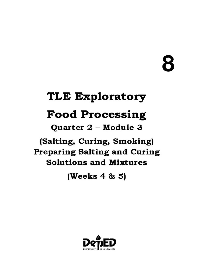 Tle Foodprocessing8 Q2m3weeks4 5 Ok Pdf Curing Food Preservation
