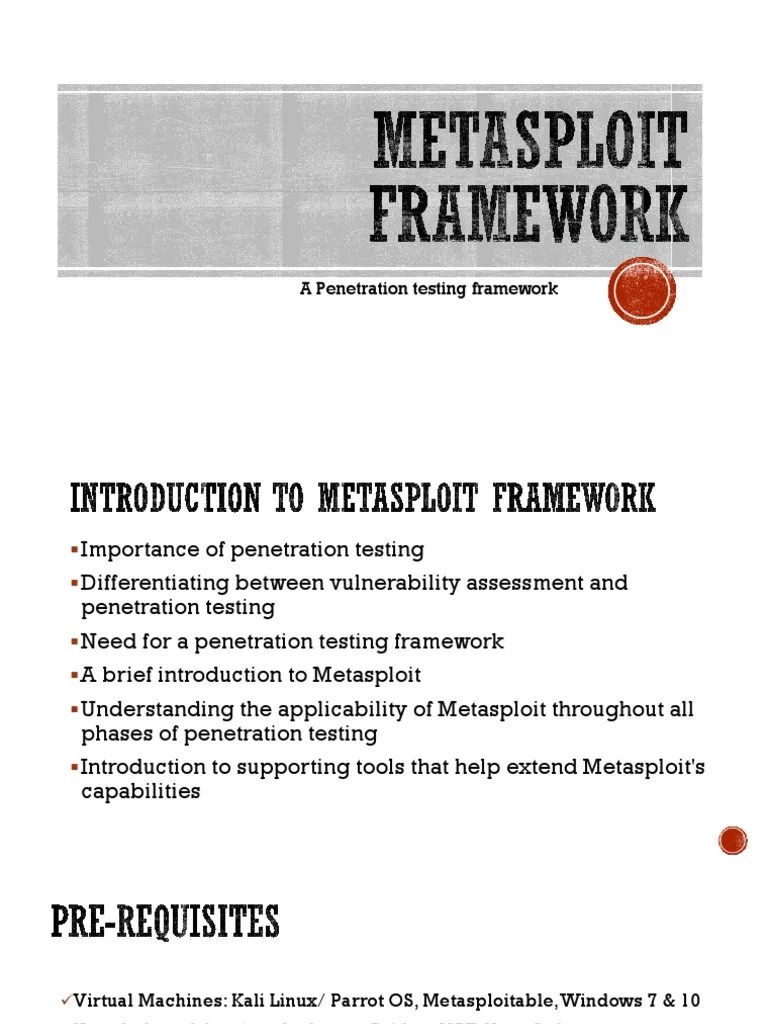 1 Msf I Introduction To Msf Pdf Penetration Test Security