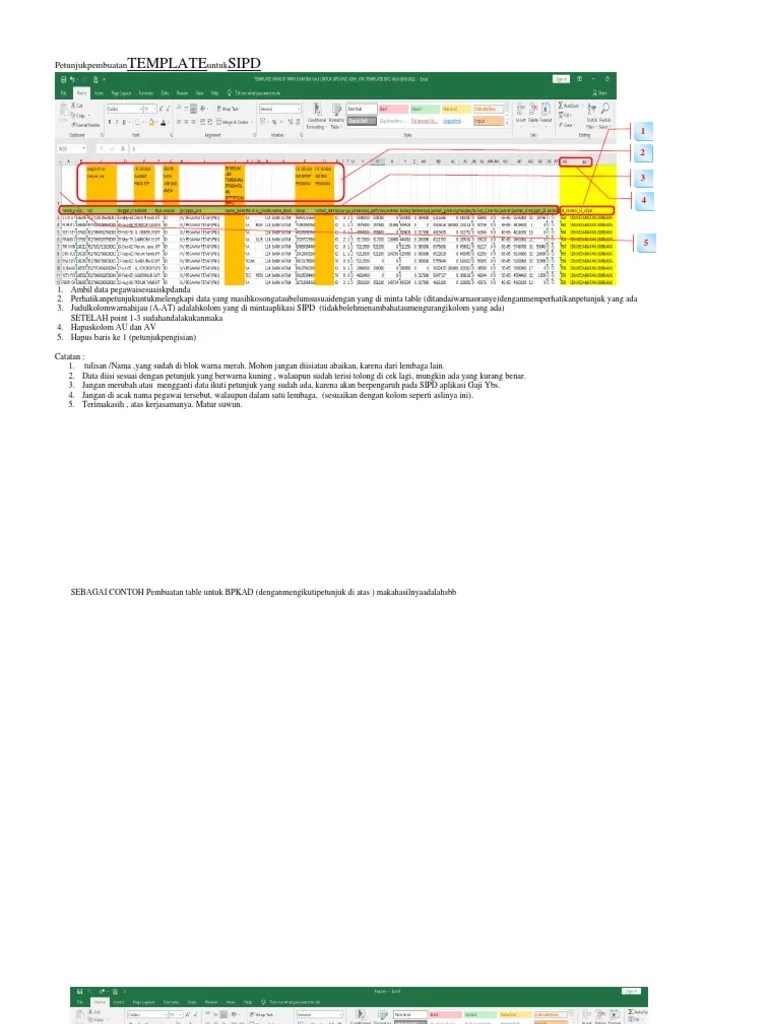 Petunjuk Teknis Pembuatan Template Sipd (Gaji) | PDF