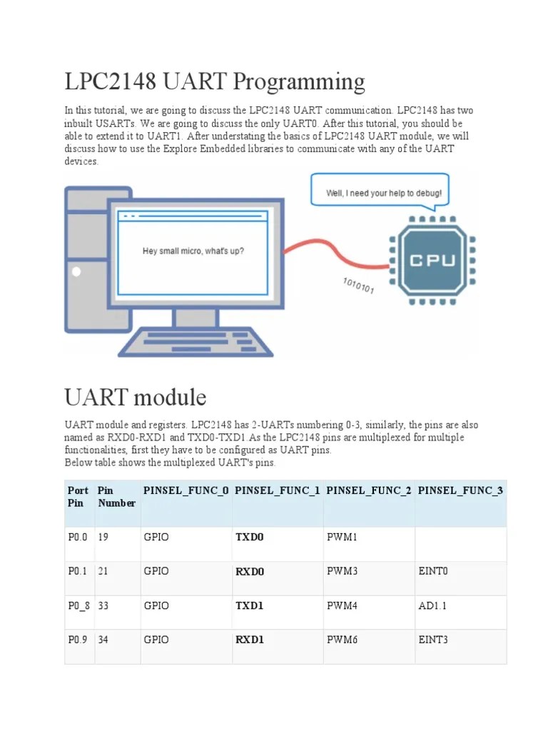 6 Lpc2148 Uart Tutorial Pdf Computing Computer Engineering