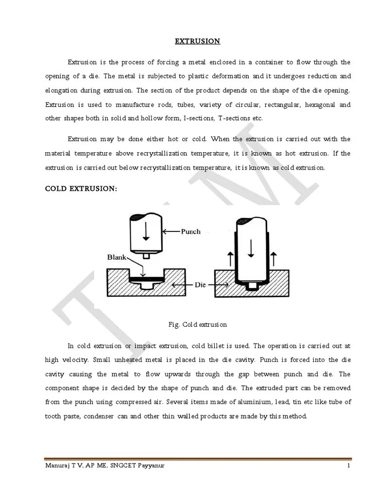 Extrusion Pdf Extrusion Metals