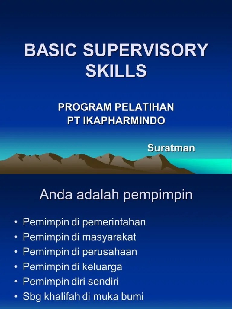 Basic Supervisory Skills Pdf
