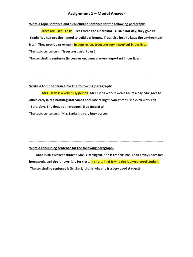 Assignment 1 Model Answer Pdf