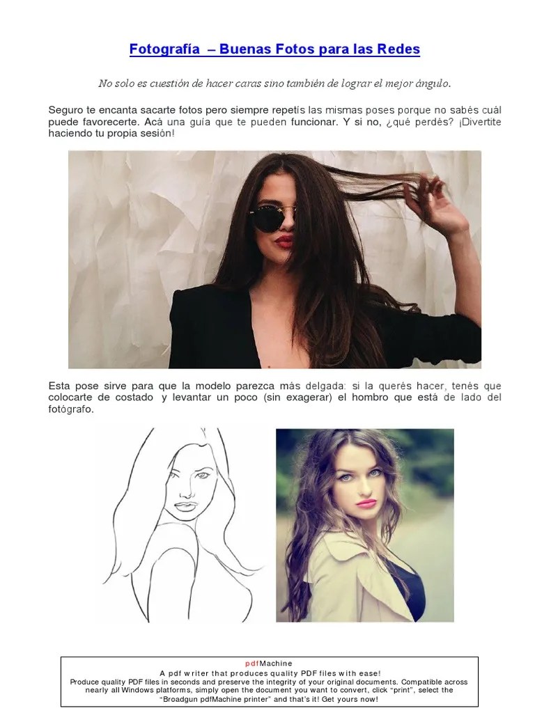 Guía De Poses Para Lograr Excelentes Fotografías | PDF