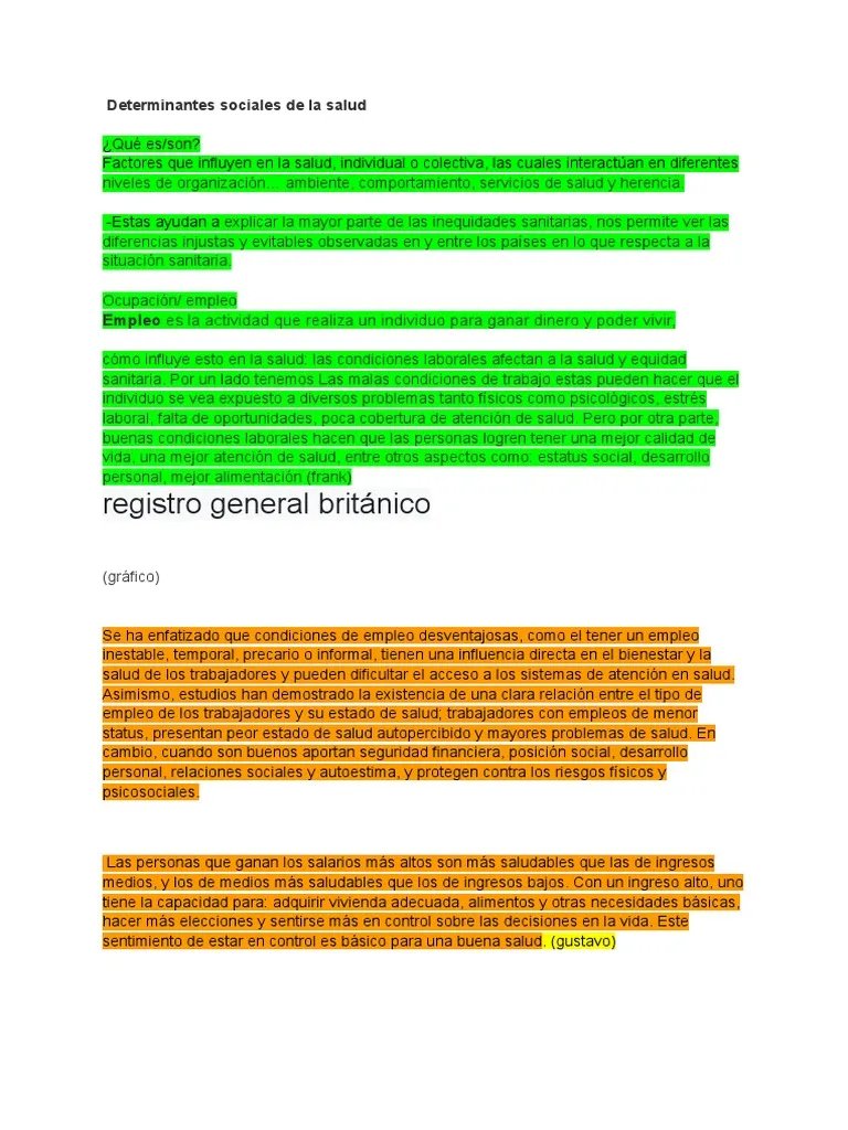 Determinantes Sociales de La Salud  PDF  Seguridad y salud ...