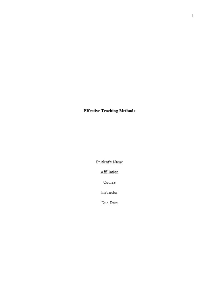 Effective Teaching Strategies Explained Pdf Teaching Method Teachers