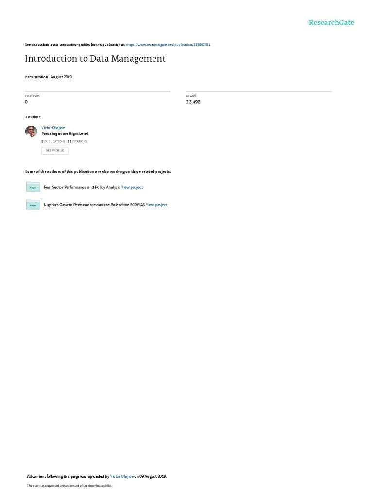 Intro To Data Management Pdf Pdf
