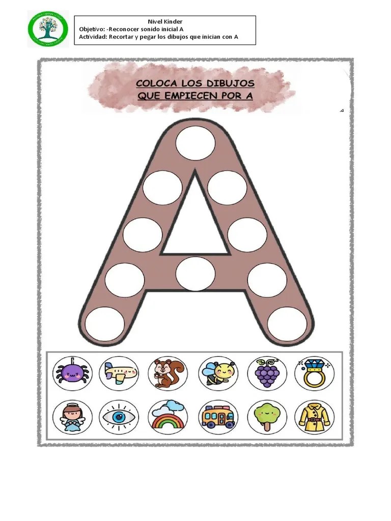 Letra A Sonido Inicial Pdf