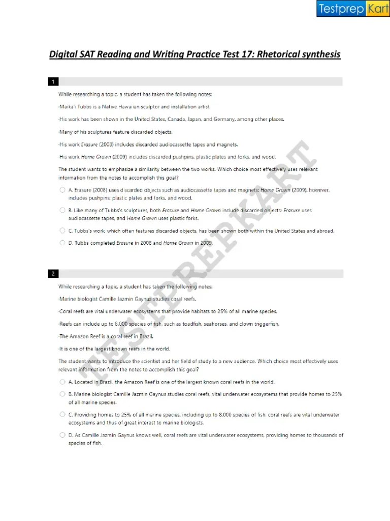 Digital Sat Reading And Writing Practice Test 17 Pdf
