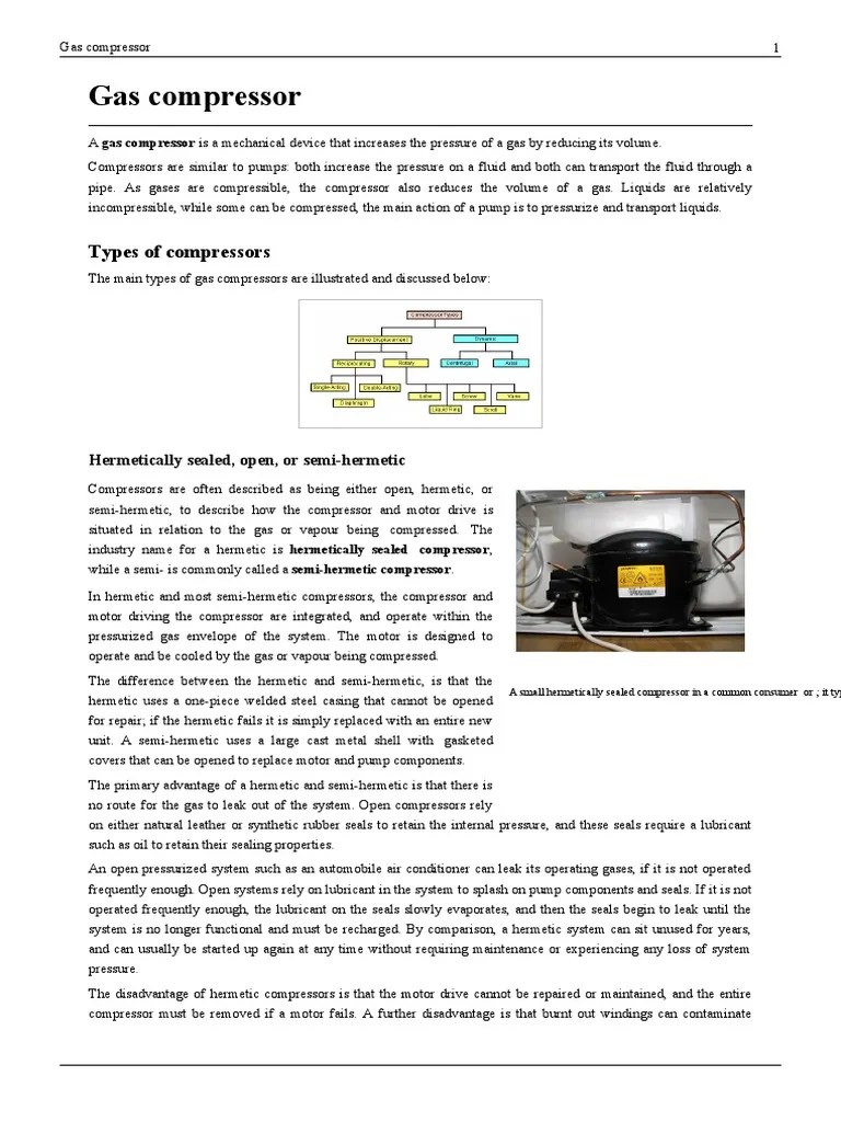 Gas Compressors Explained Pdf Physical Sciences Chemistry