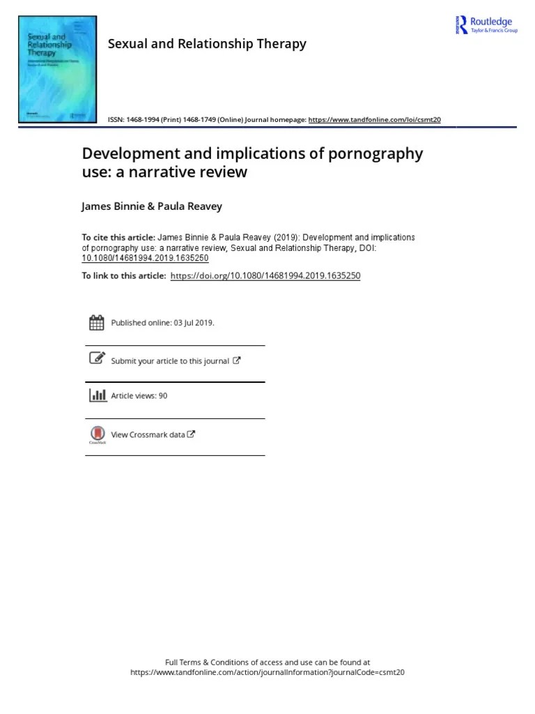 Development And Implications Of Pornography Use - Narrative Review PDF ...