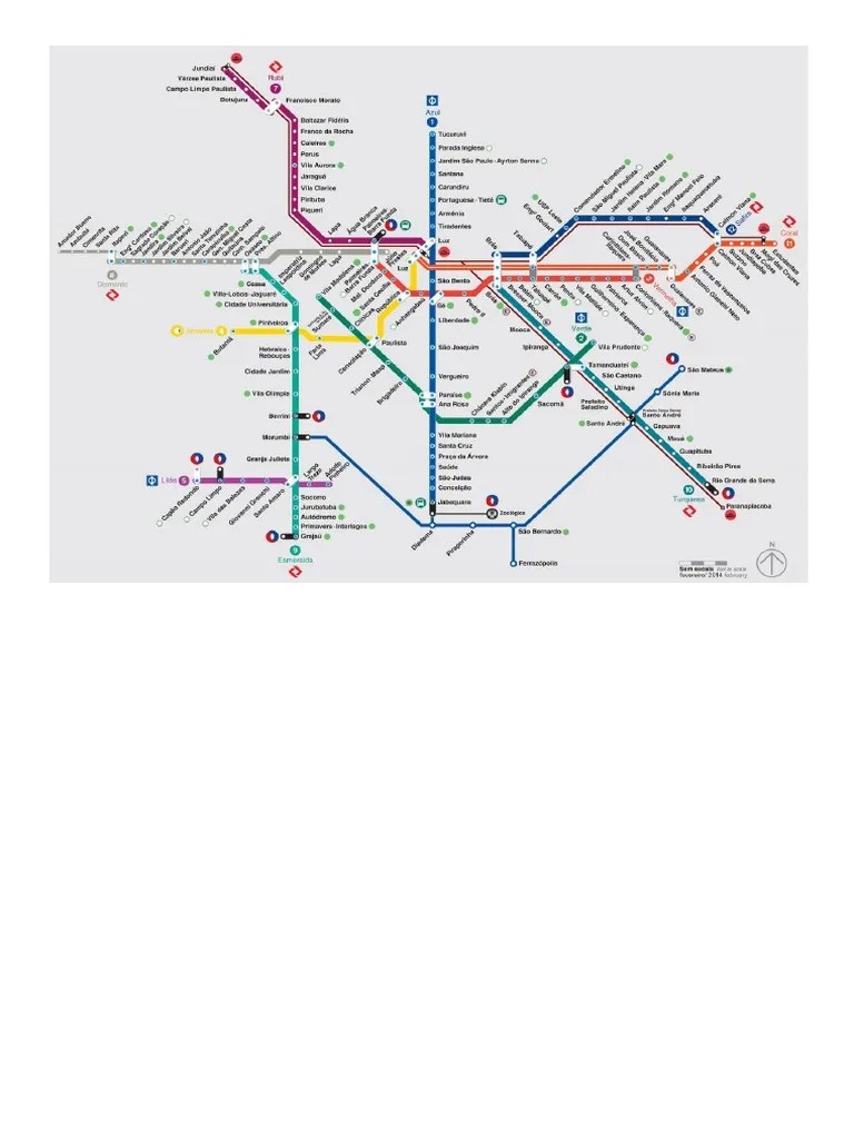 Mapa Do Metrô De São Paulo_ Linhas E Estações De Metrô De São Paulo | PDF