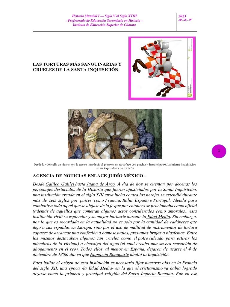 Las Torturas Más Sanguinarias Y Crueles De La Santa Inquisición | PDF ...