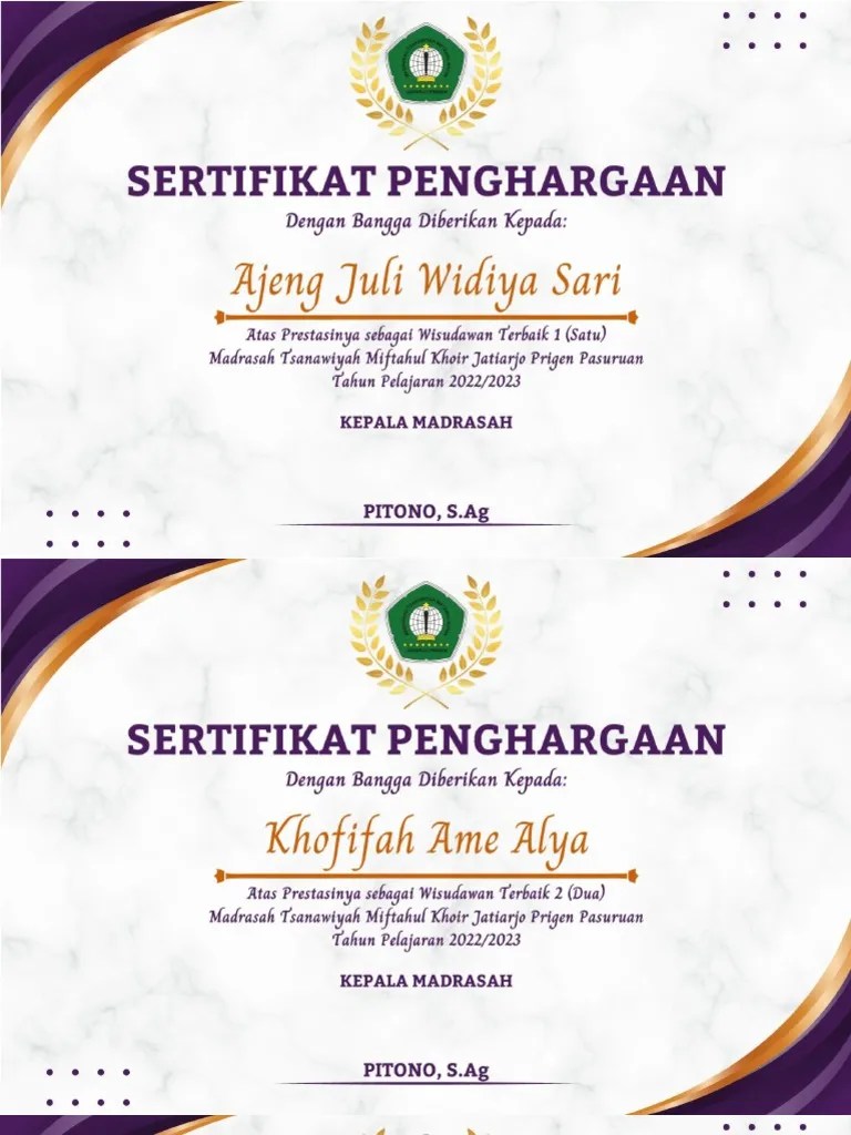 Sertifikat Wisudawan | PDF