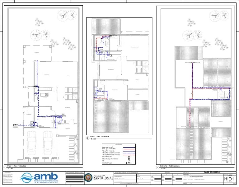 Plano Hidráulico Casa Dos Pisos Pdf Tap Válvula Ingeniero Civil