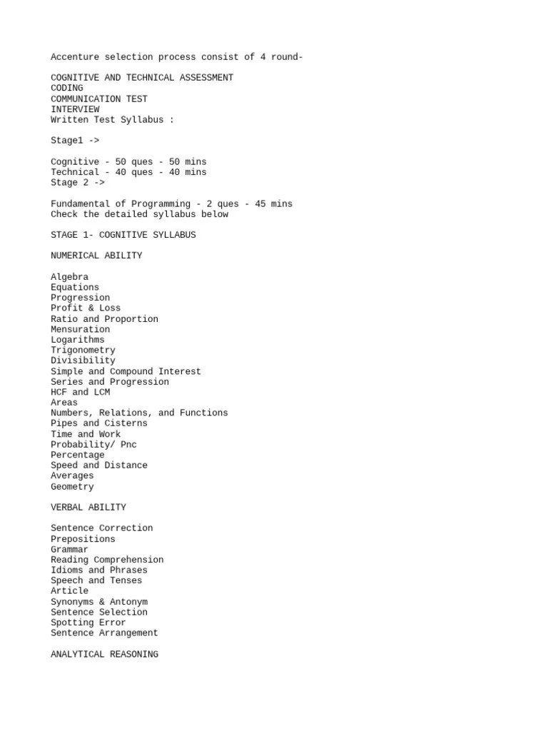 Accenture Test Pattern | Download Free PDF | Reason | Cognitive Science