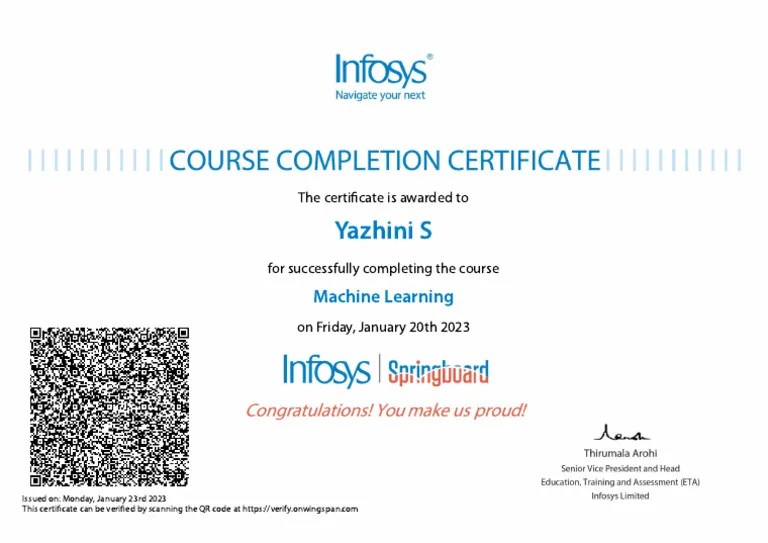 Infosys Springboard Machine Learning Pdf