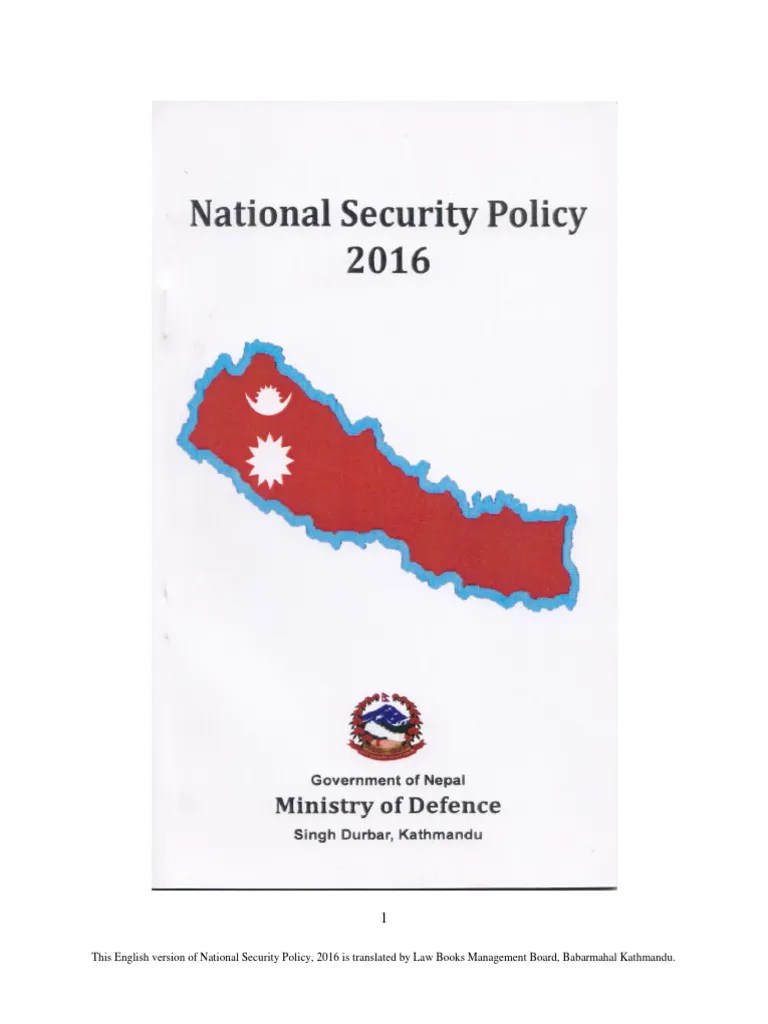 National Security Policy 2016 Pdf National Security Nepal