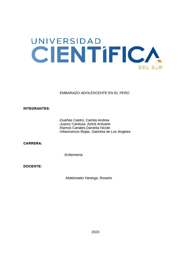 Embarazo Adolescente En El Perú | PDF | El Embarazo | Adolescencia